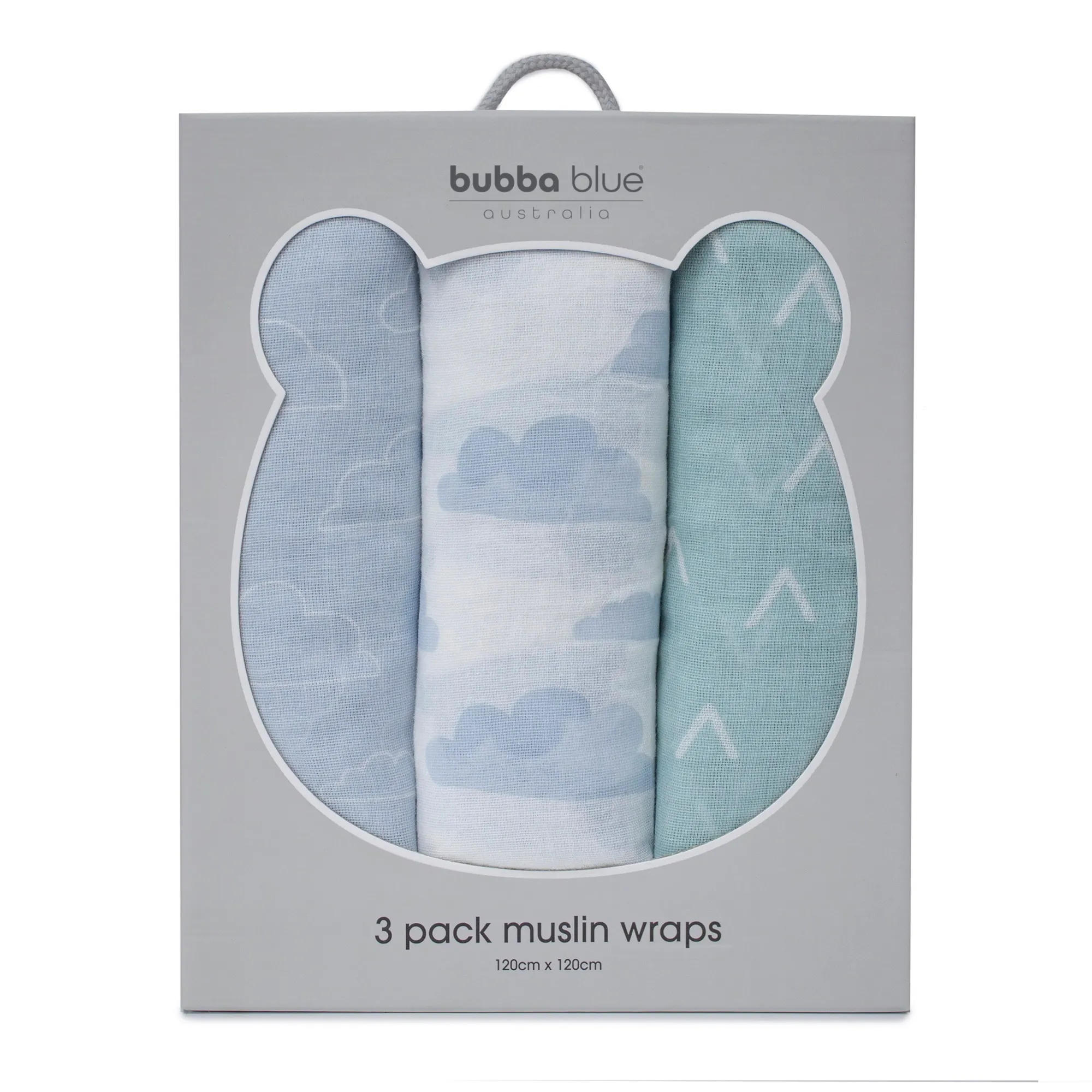 Bubba Nordic Muslin Wrap Sky/Mint 3 Pack | Baby Bunting AU
