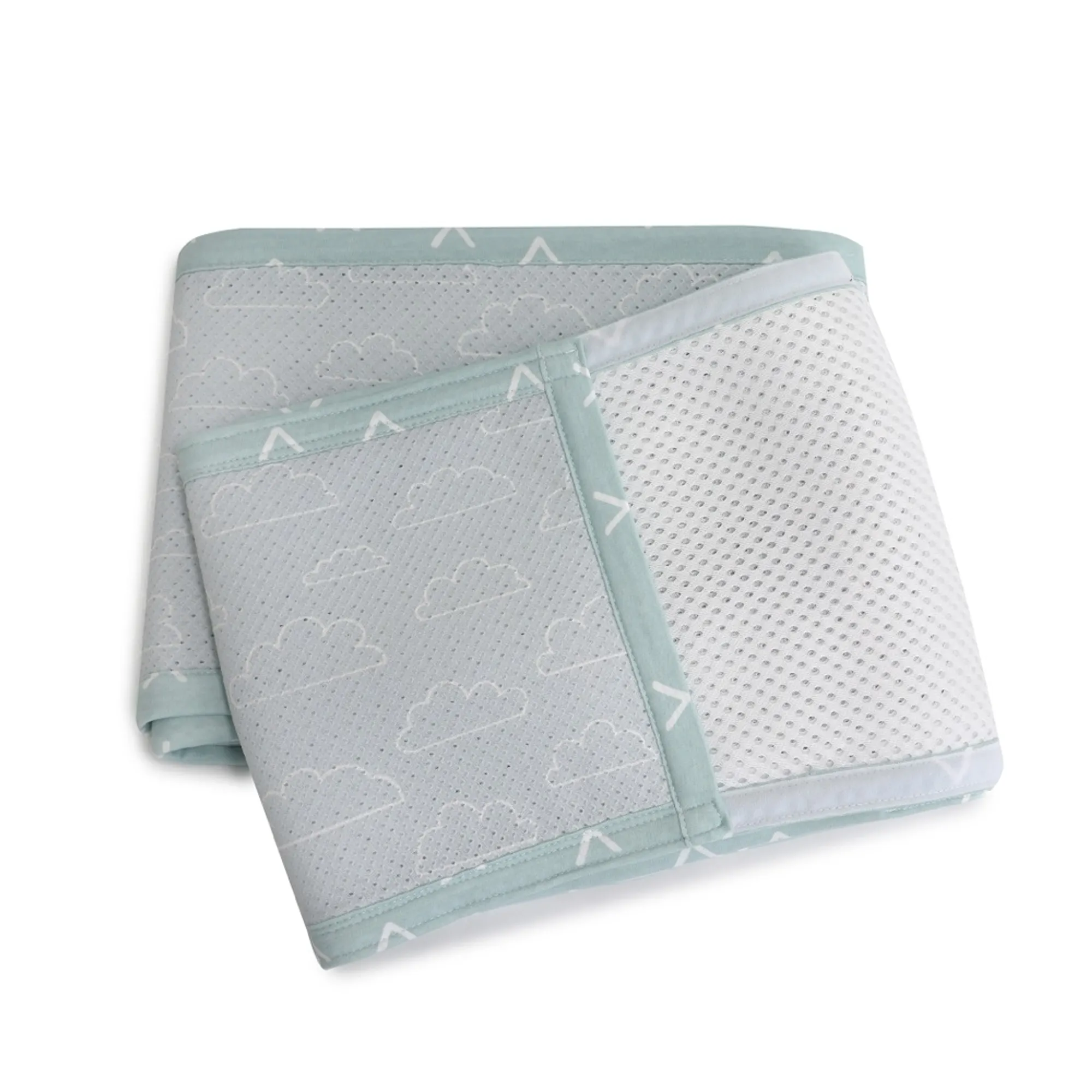 Bubba Blue Nordic Breathe Easy Cot Liner Sky/Mint | Baby Bunting AU