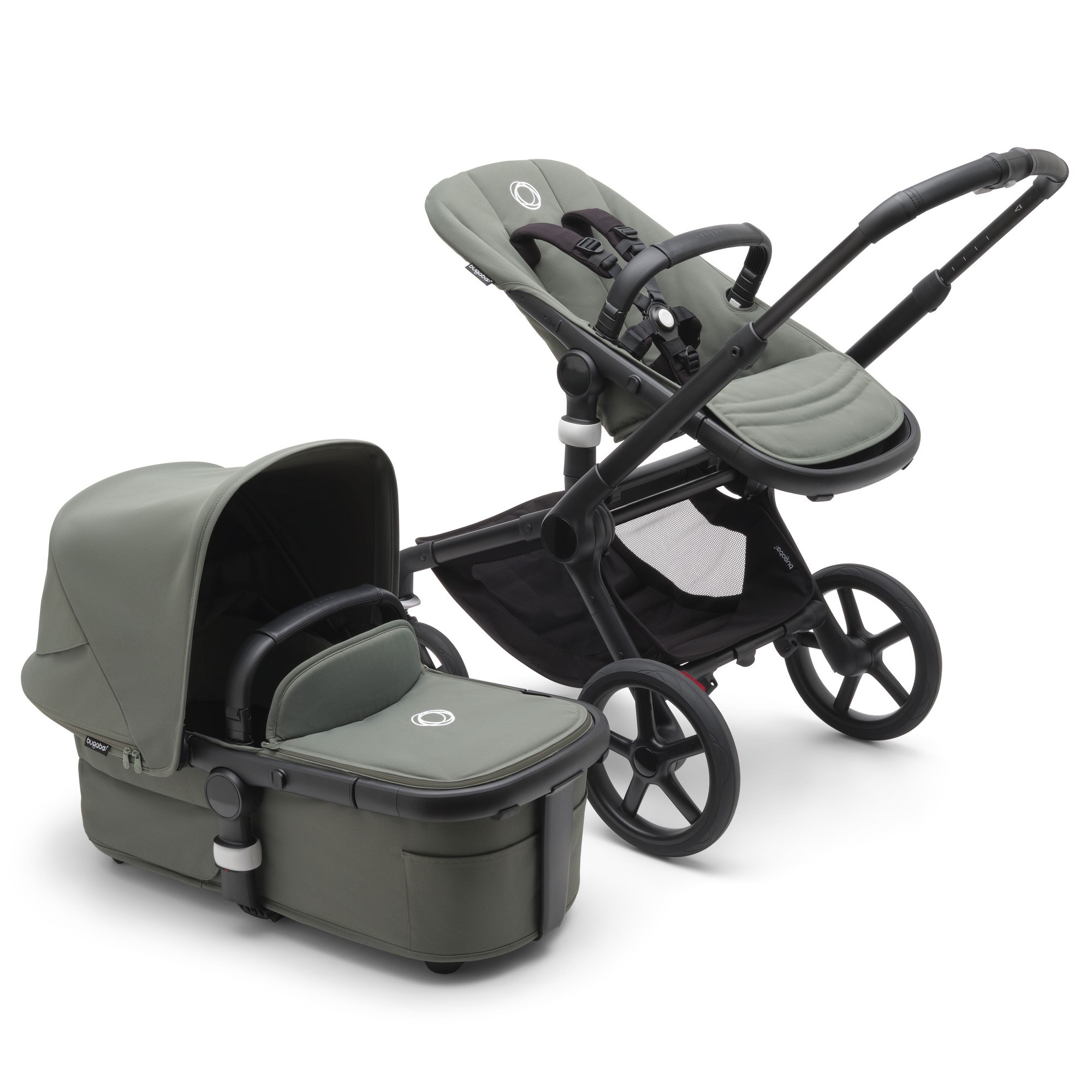 Bugaboo Fox 5 - Black/Forest Green | 4 Wheel Prams | Baby Bunting AU