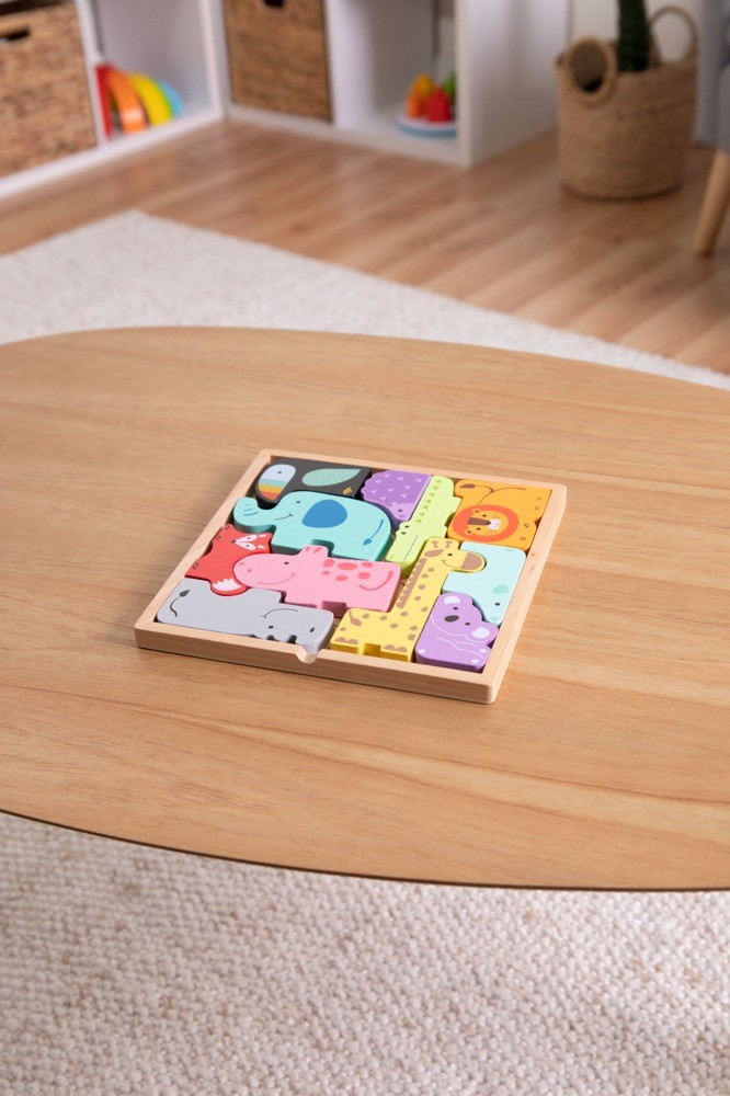 Fat Brain Wooden Animal Block Puzzle | Puzzles | Baby Bunting AU