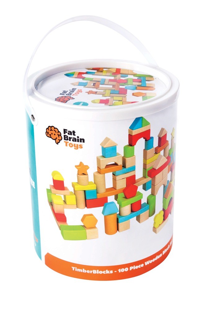 Fat Brain Wooden Timberblocks 100 Piece Block Set | Interactive Toys ...