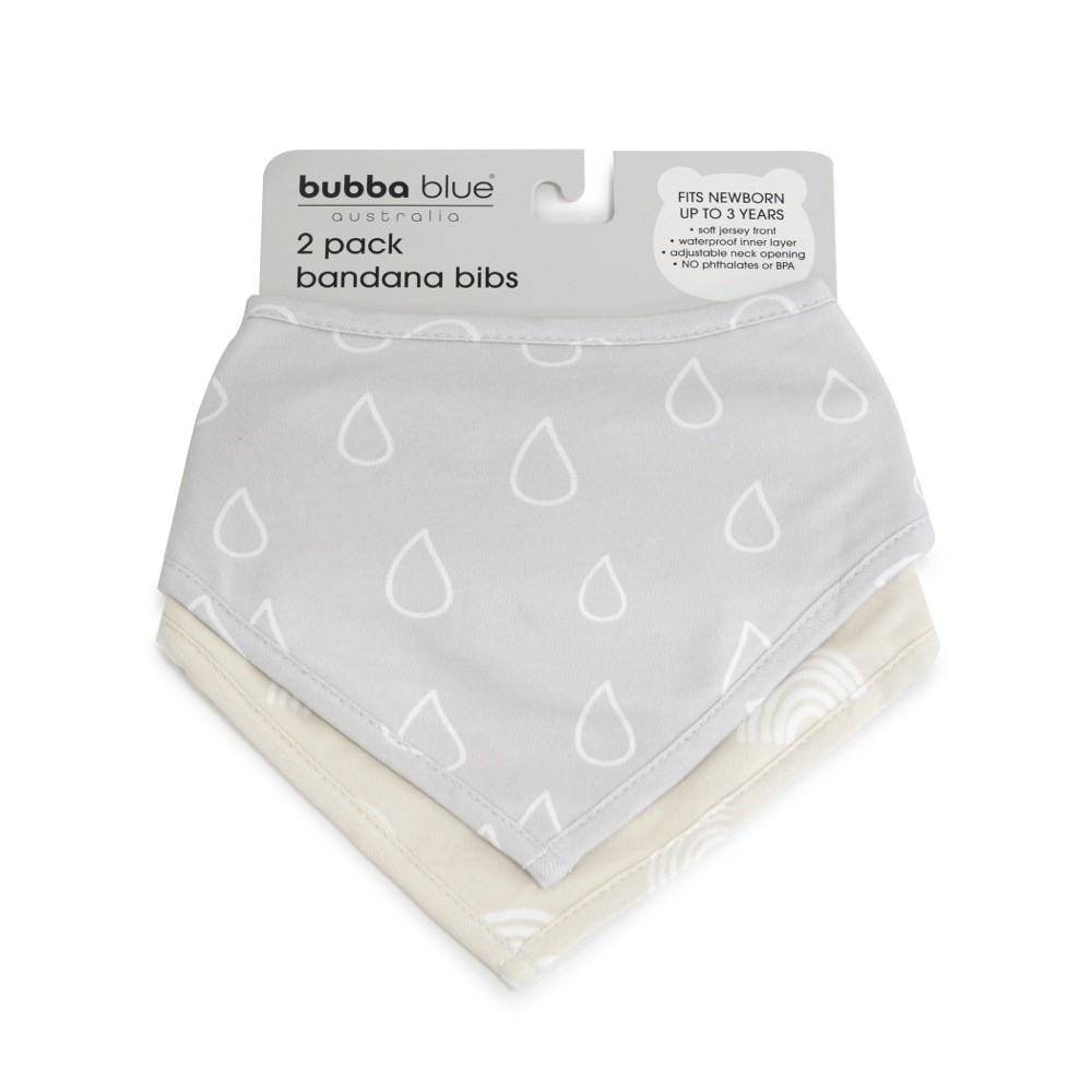 Bubba Blue Bandana Bib Grey/Sand 2Pk | Cloth | Baby Bunting AU