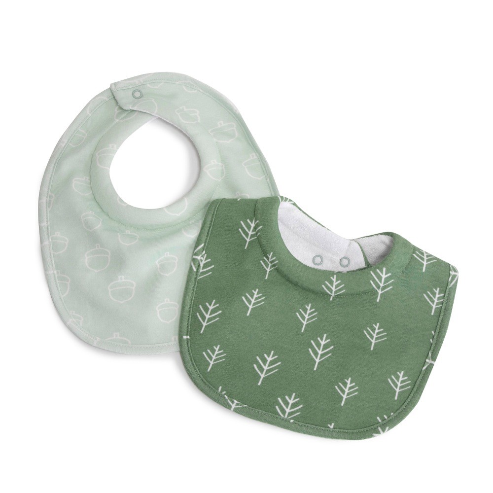 Bubba Blue Dribble Bib Forest / Avocado 2Pk | Cloth | Baby Bunting AU