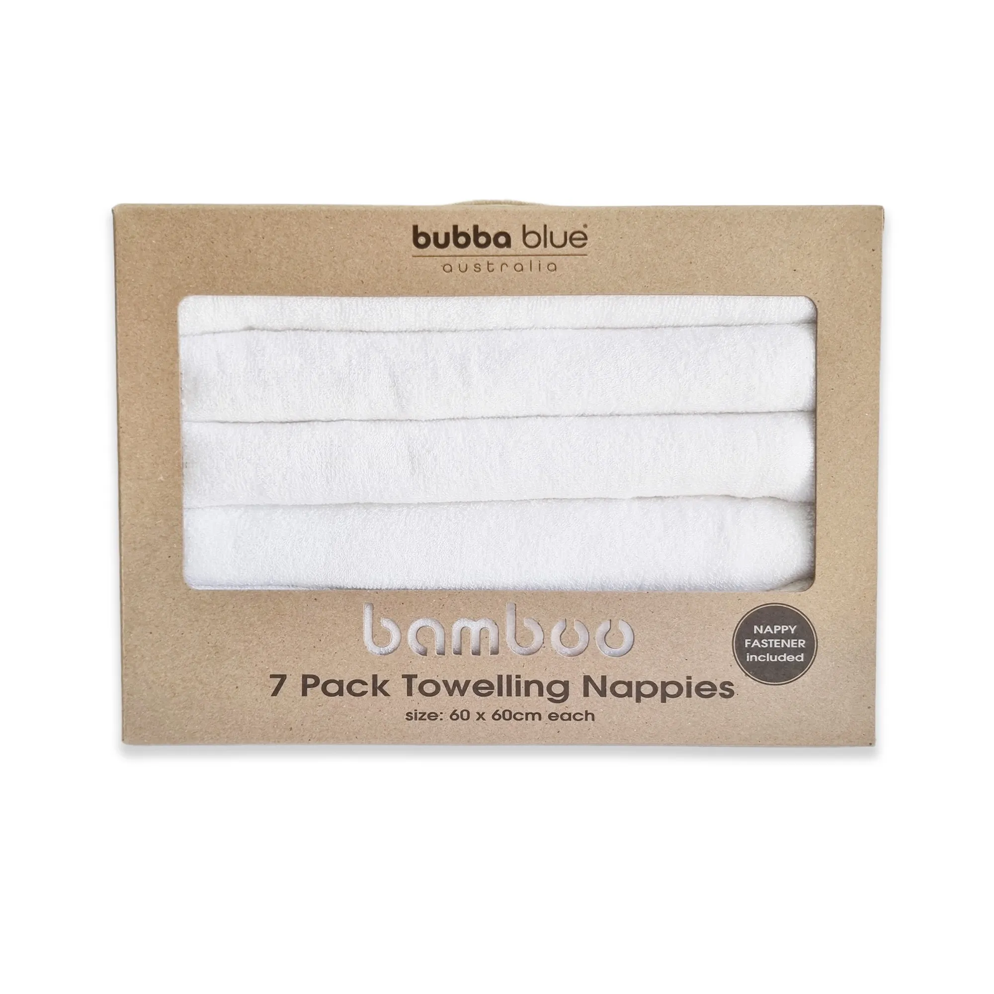 Bubba Blue Nappy Bamboo Squares 7Pk White | Baby Bunting AU