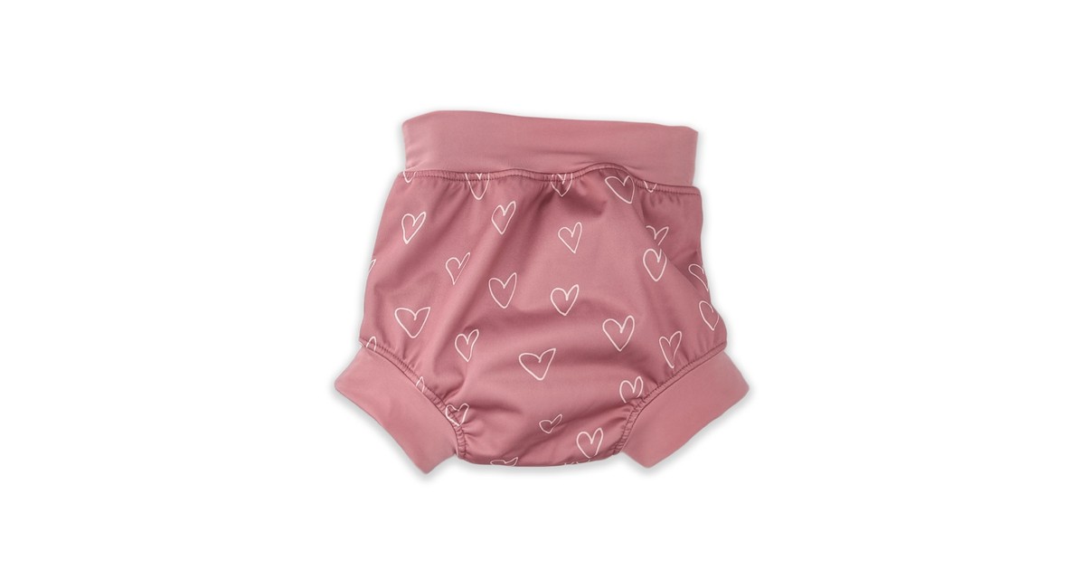 Bubba Blue Swim Nappy Large Berry Hearts | Baby Bunting AU