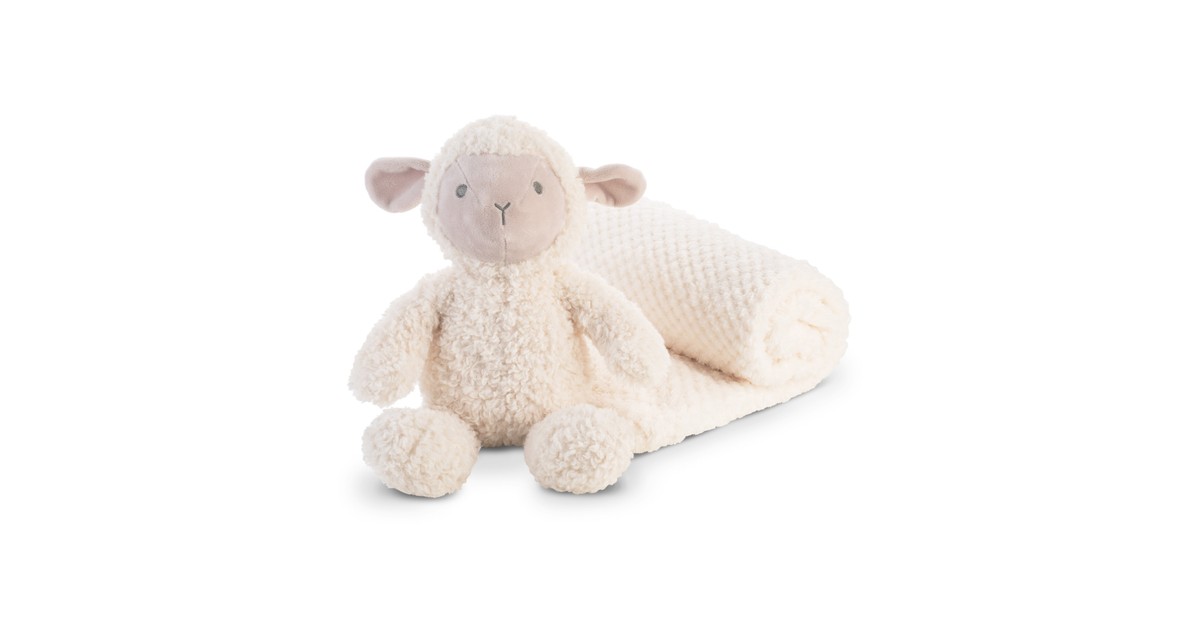 The Little Linen Co. Plush Toy & Blanket Farmyard Lamb | Baby Bunting AU