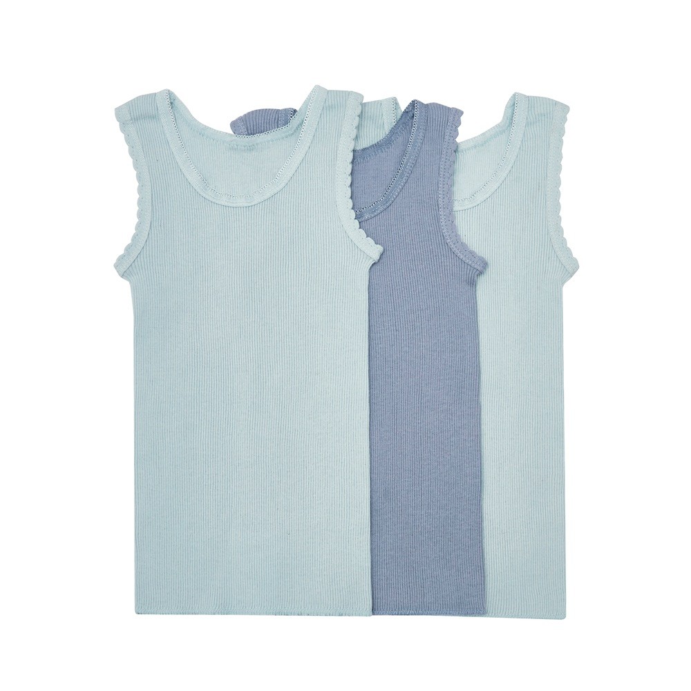 4Baby 3 Pack Singlet Cotton Blue | New Arrivals 2 | Baby Bunting AU