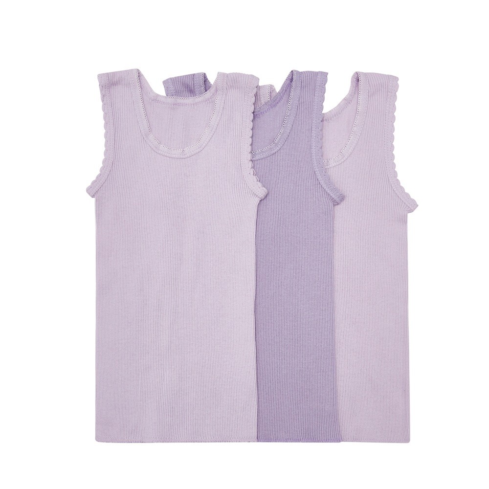 4Baby 3 Pack Singlet Cotton Lilac | Baby Singlets | Baby Bunting AU