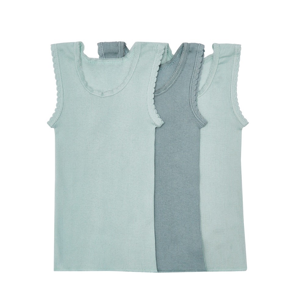 4Baby 3 Pack Singlet Cotton Green | Baby Singlets | Baby Bunting NZ