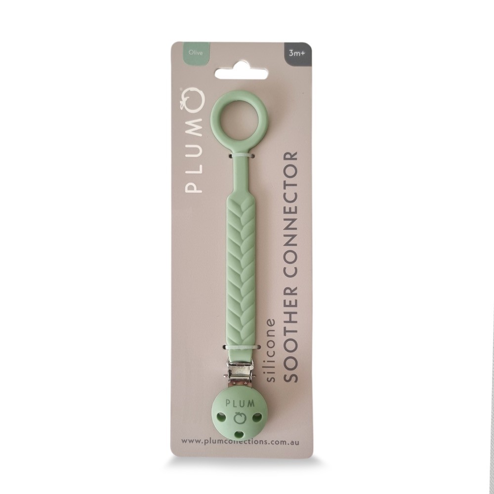 Plum Soother Connector Olive | Dummies | Baby Bunting AU