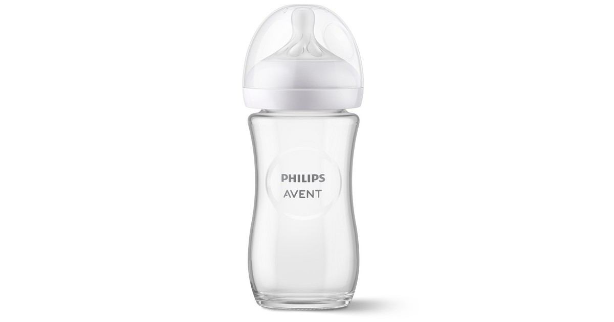 Avent Natural Response Glass Baby Bottle 240Ml | Baby Bunting NZ