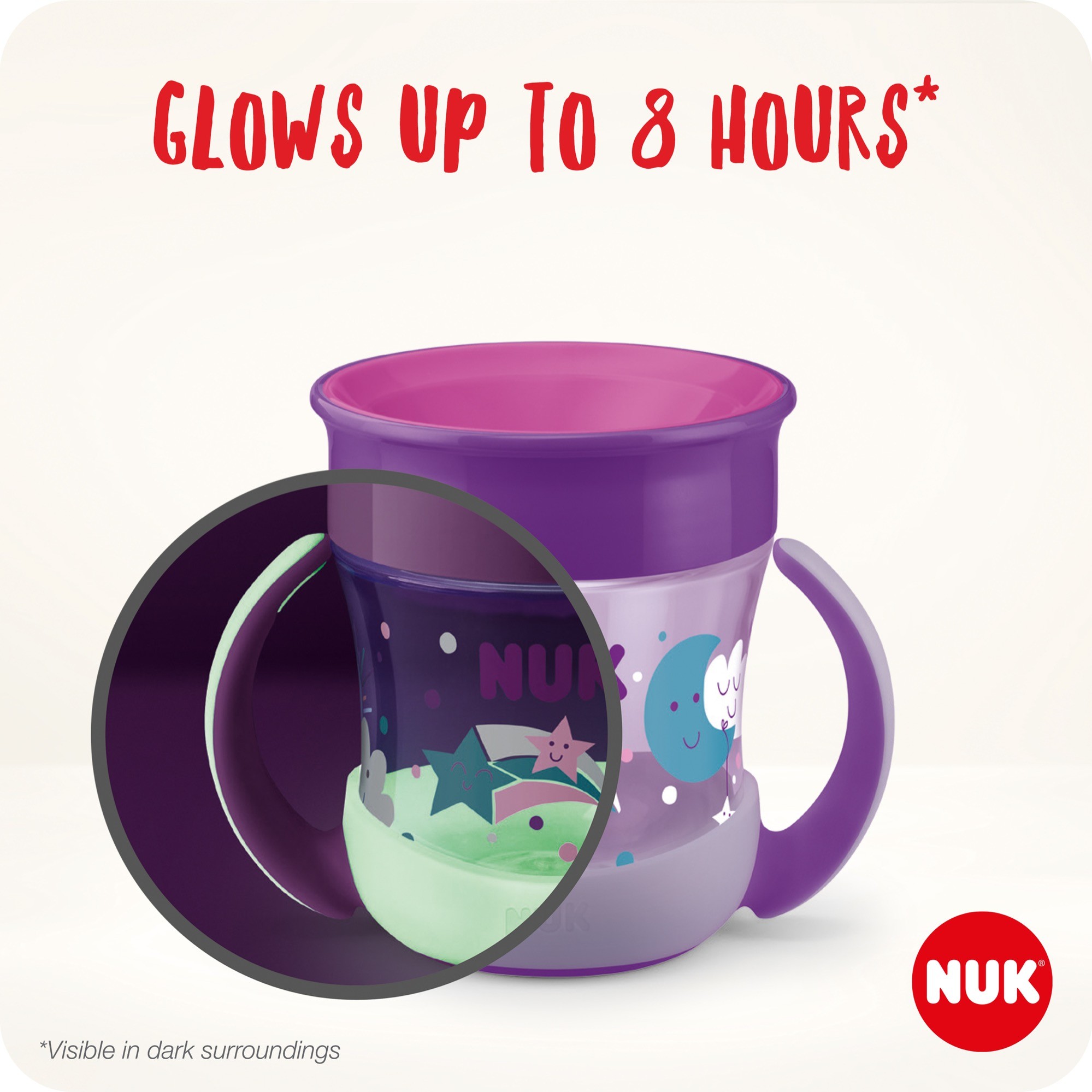 Nuk Evolution Mini Magic Cup Glow In The Dark 160ML | Sippy Cups | Baby Bunting AU