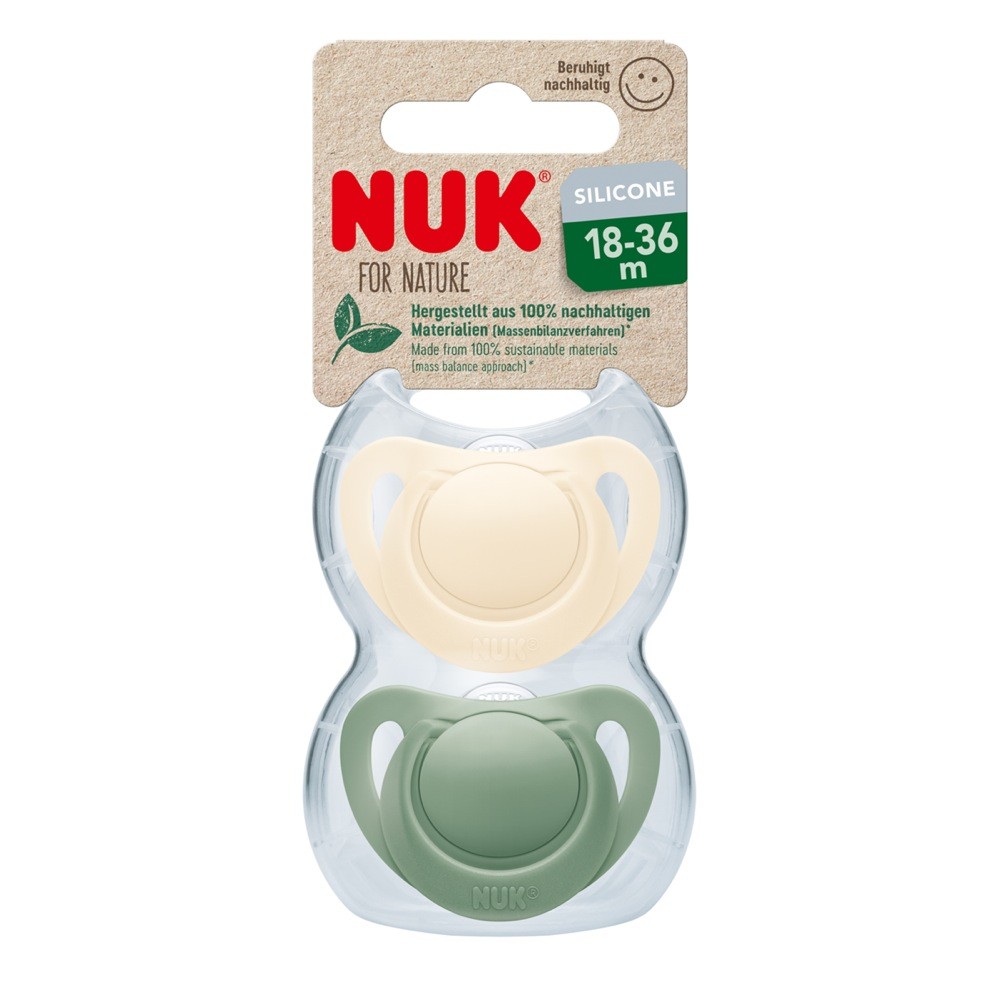 Nuk For Nature Orthodontic Silicone Soother 18-36 Months 2 Pack ...