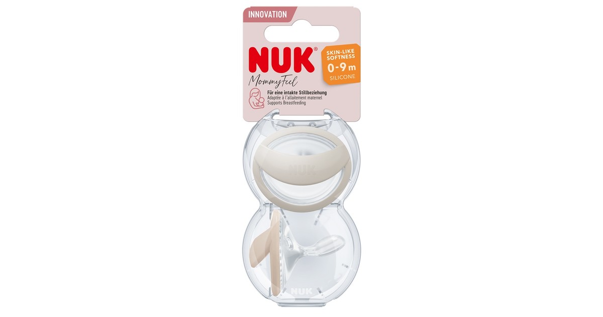 Nuk Mommy Feel Orthodontic Silicone Soother 0-9 Months 2 Pack - Sandstone | Baby Bunting AU