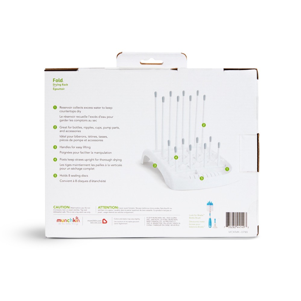Munchkin Fold™ Drying Rack Grey | Bottle Drying Rack | Baby Bunting AU