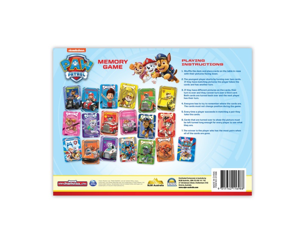 Paw Patrol Memory Game | Puzzles | Baby Bunting AU