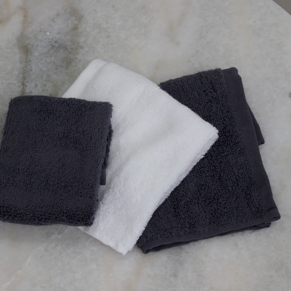 Bubba Blue Nordic Wash Cloths Charcoal/White Size 3 Pack | Face Washers ...