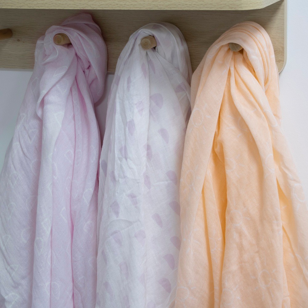 Bubba Blue Nordic Muslin Swaddle Wrap Peach/Lilac Size 3 Pack | Wraps ...
