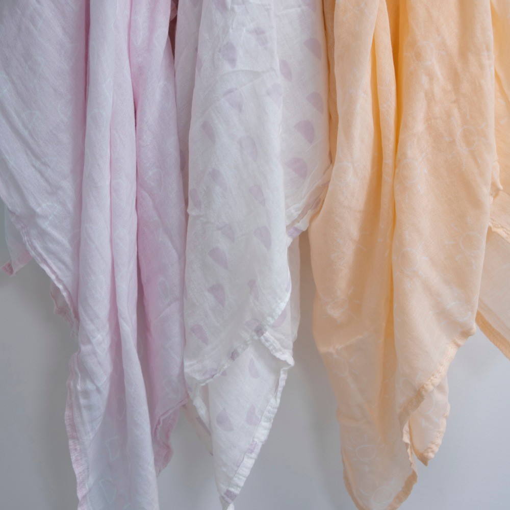 Bubba Blue Nordic Muslin Swaddle Wrap Peach/Lilac Size 3 Pack | Wraps ...