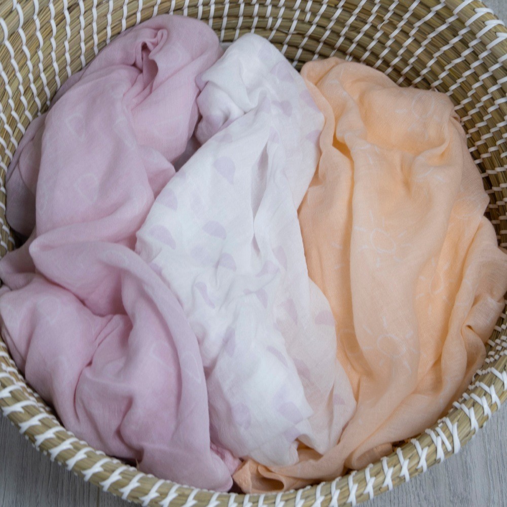 Bubba Blue Nordic Muslin Swaddle Wrap Peach/Lilac Size 3 Pack | Wraps ...