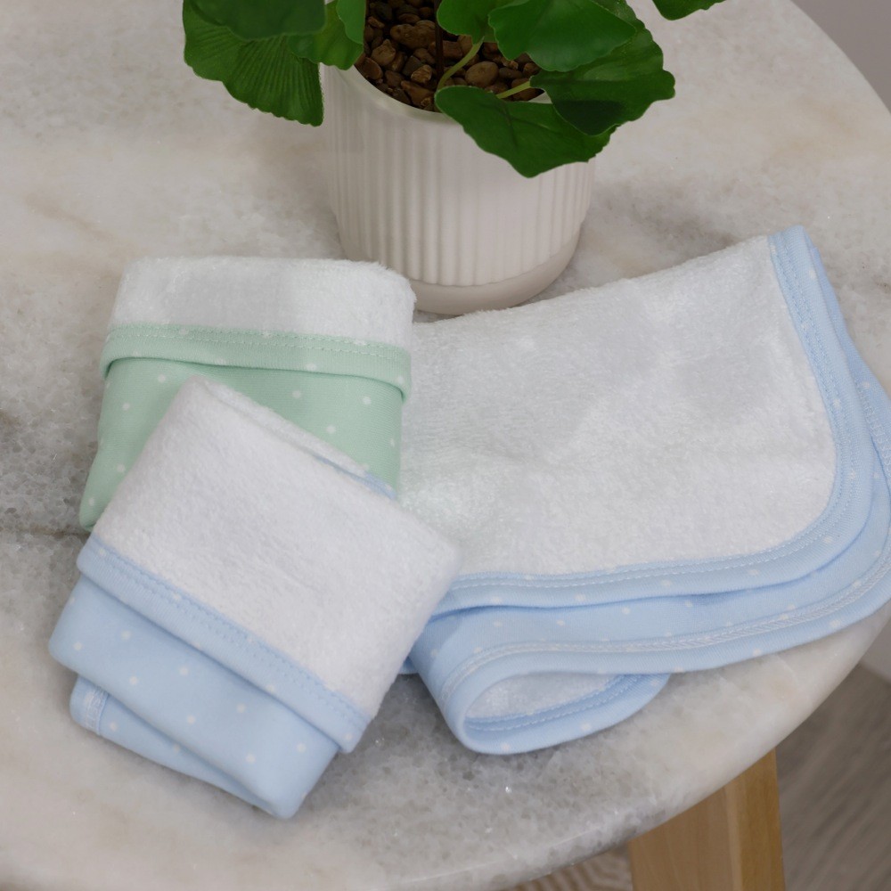 Bubba Blue Confetti Wash Cloths Blue/Sage Size 3 Pack | Face Washers ...