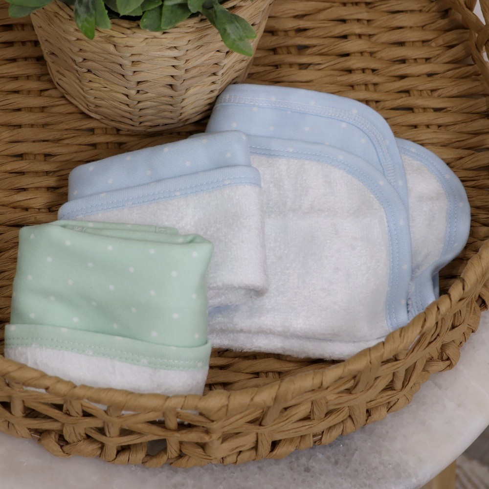 Bubba Blue Confetti Wash Cloths Blue/Sage Size 3 Pack | Face Washers ...