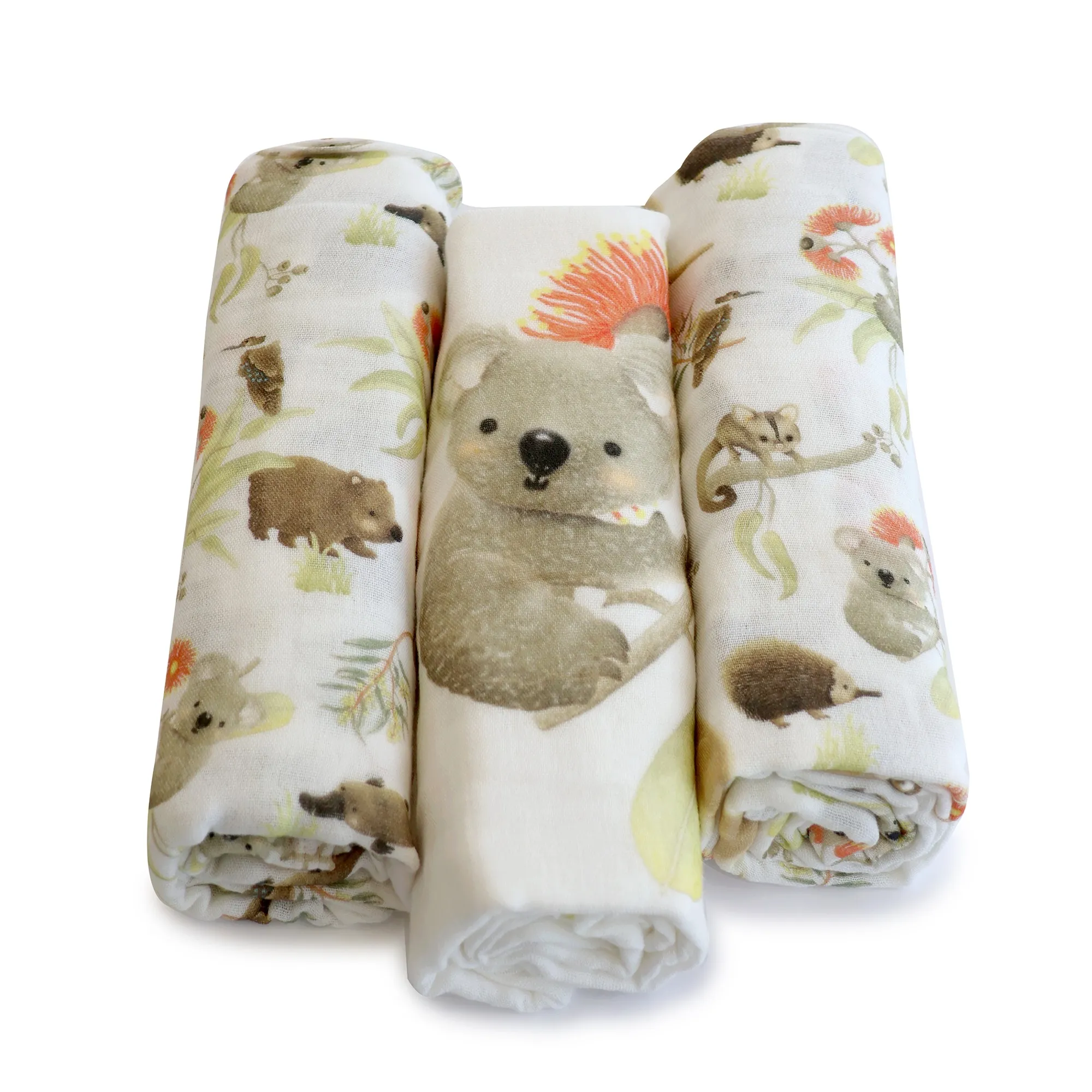 Bubba Blue Muslin Wrap 3 Pack Oatmeal | Baby Bunting AU