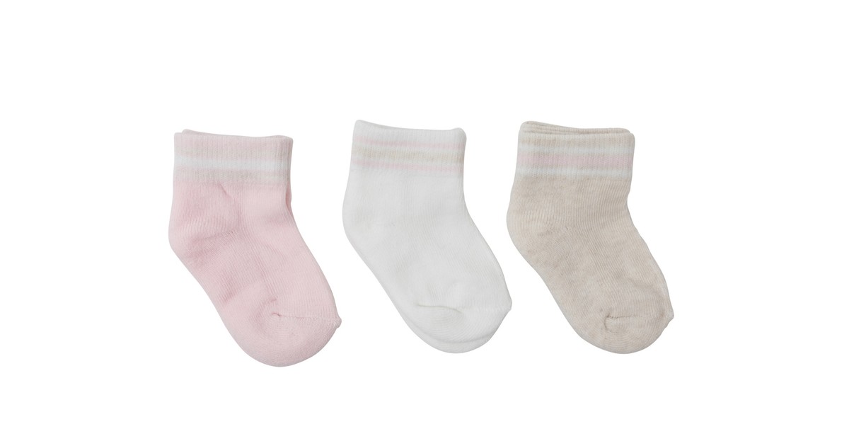 4Baby 3 Pack Terry Sport Sock Pink | Baby Bunting AU