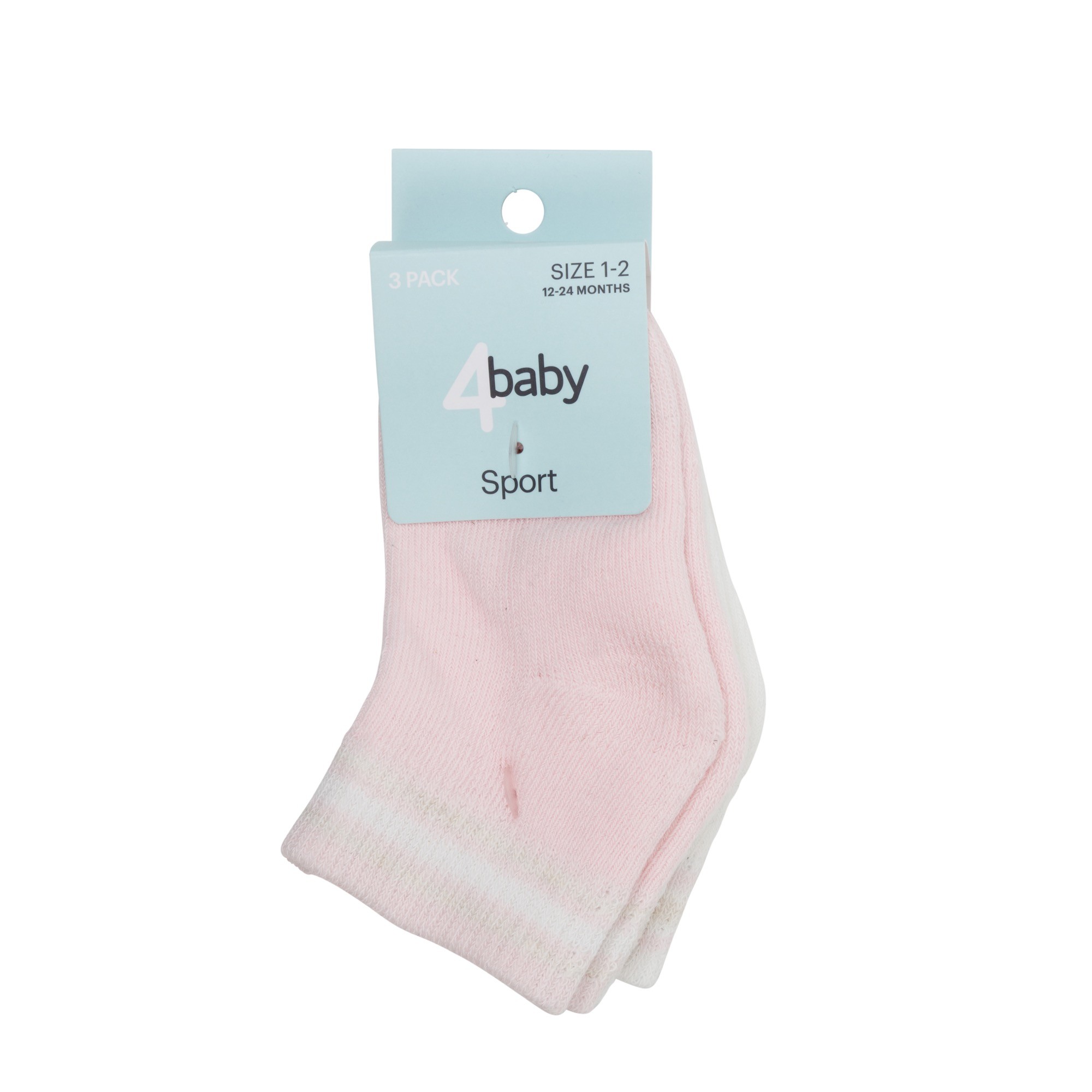 4Baby 3 Pack Terry Sport Sock Pink | Baby Socks | Baby Bunting AU