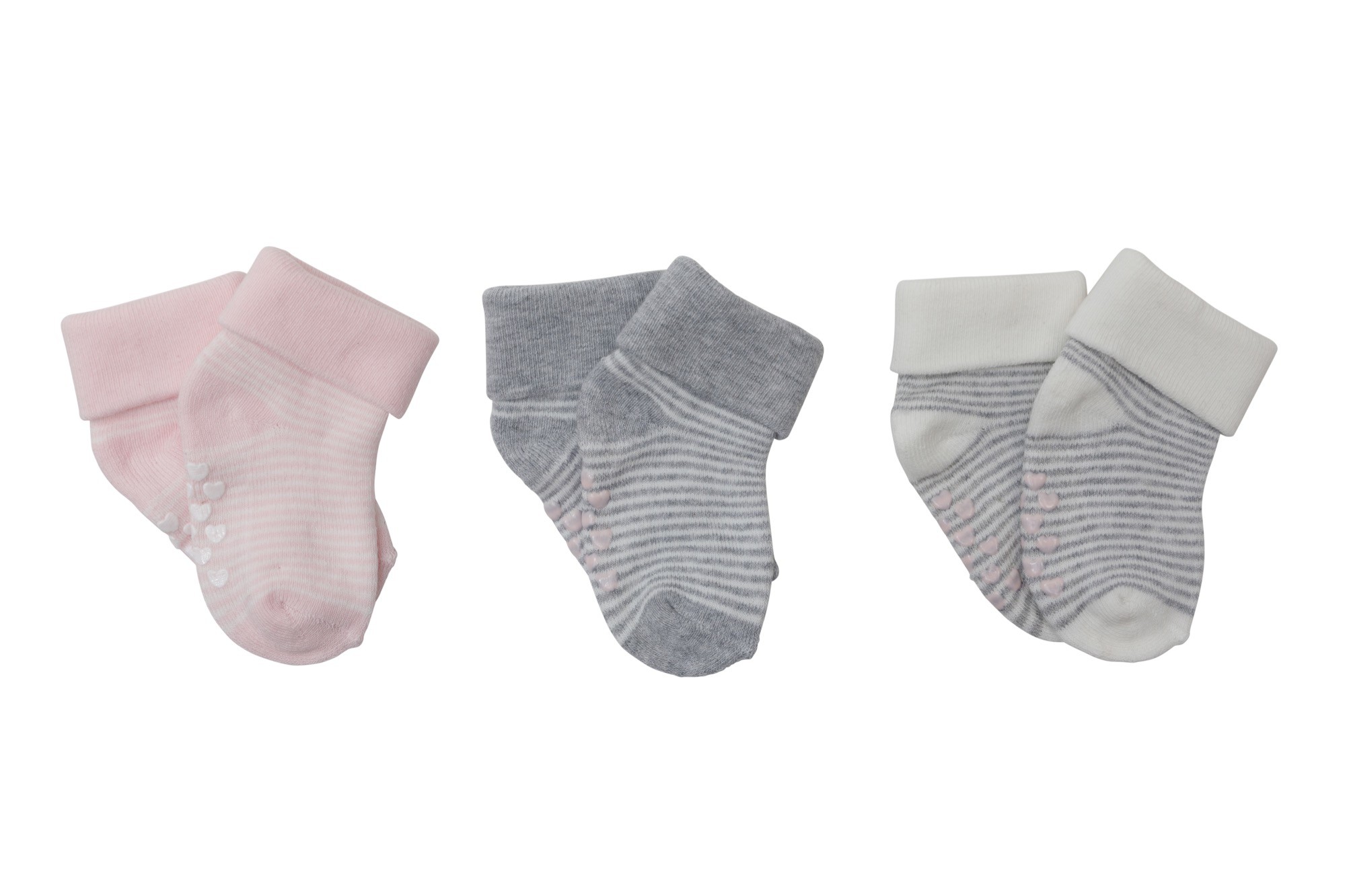4Baby 3 Pack Terry Turn Top Sock Non-Slip Pink | Baby Bunting AU