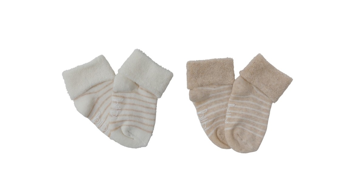 Bilbi 2 Pack Infant Terry Turn Top Sock Natural | Baby Bunting AU