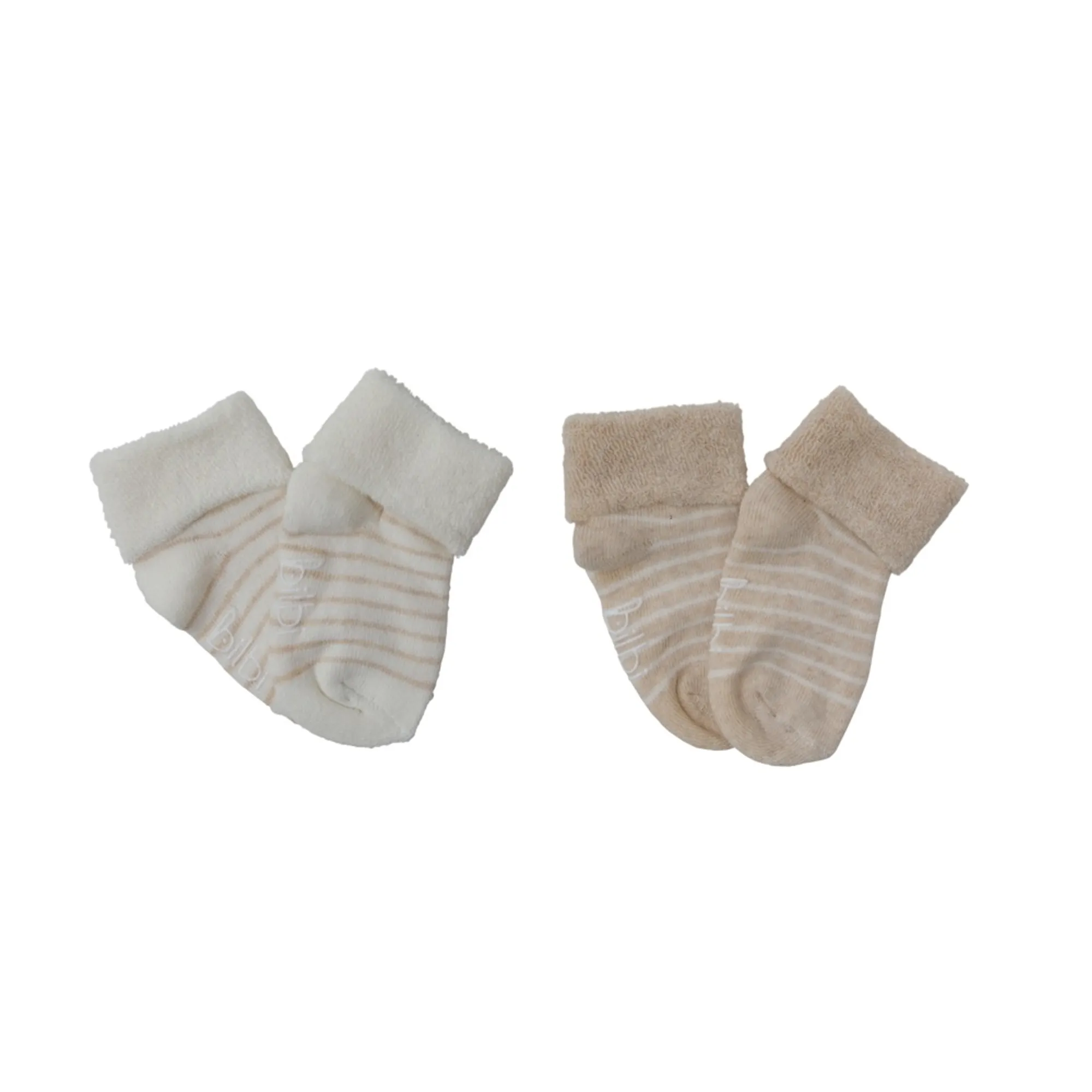 Bilbi 2 Pack Infant Terry Turn Top Sock Natural | Baby Bunting AU