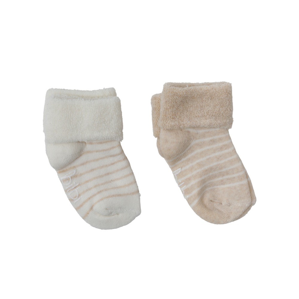 Bilbi 2 Pack Infant Terry Turn Top Sock Natural | Baby Bunting AU