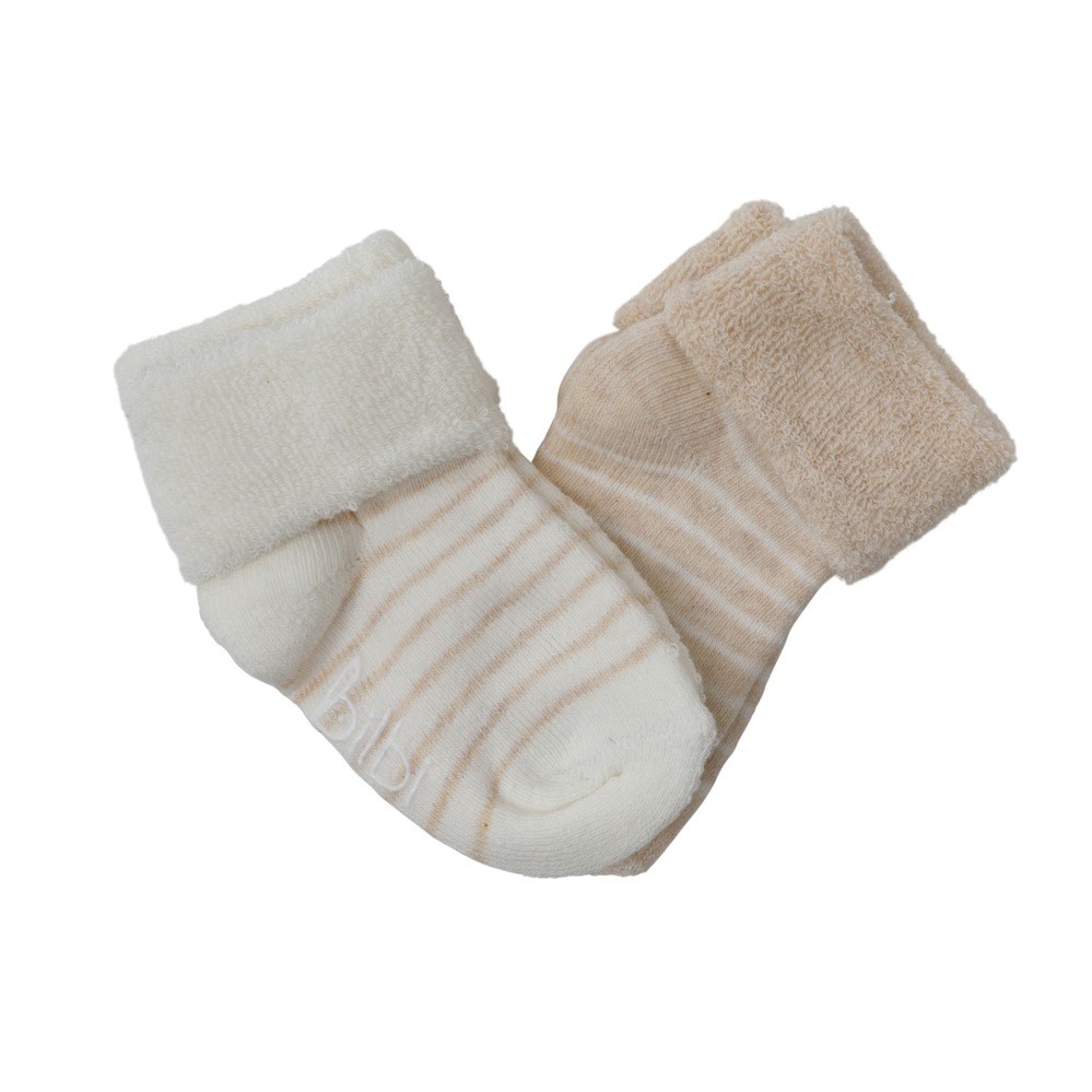 Bilbi 2 Pack Infant Terry Turn Top Sock Natural | Baby Bunting AU