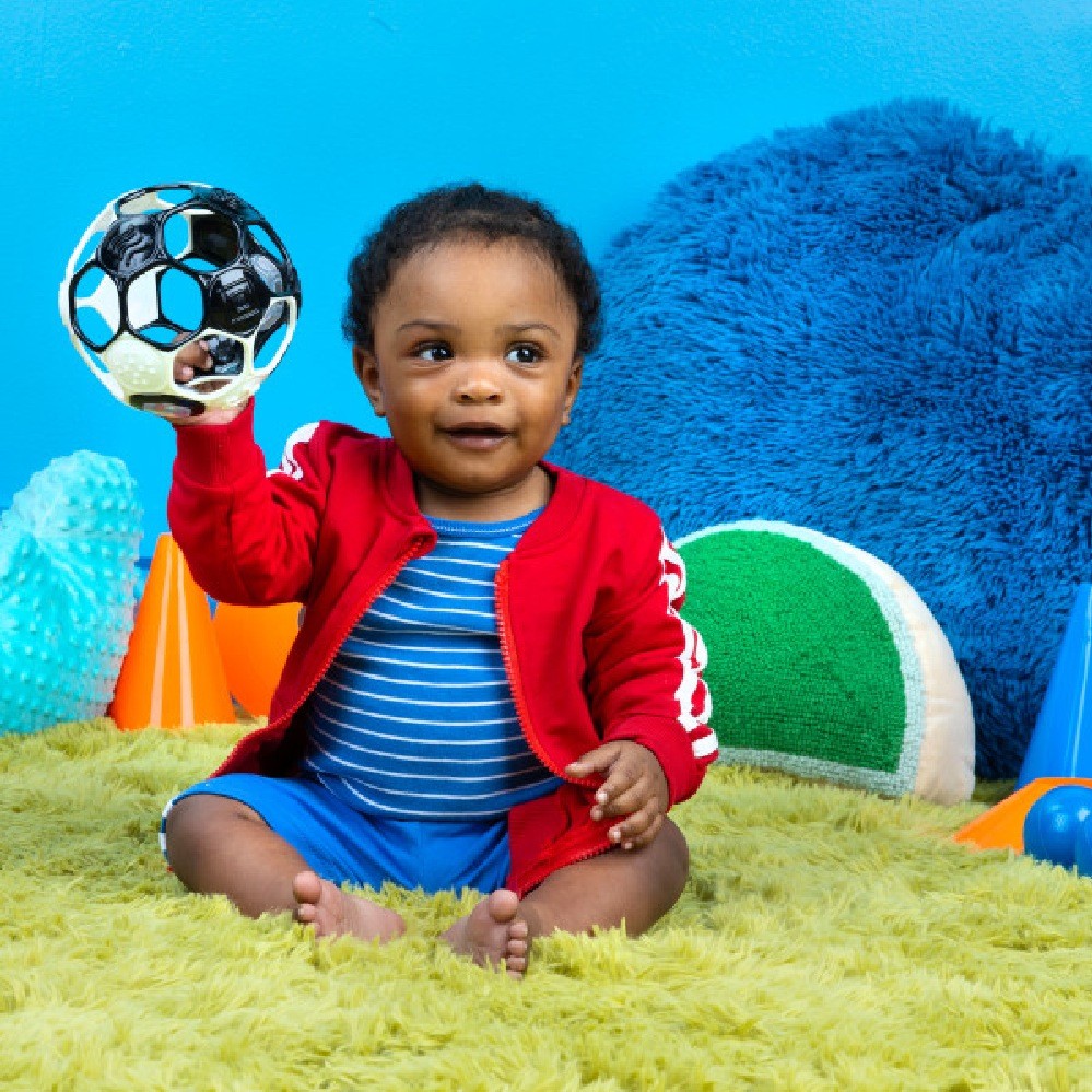 Oball Grippin Goals Rattle Ball Black & White | Rattles | Baby Bunting AU