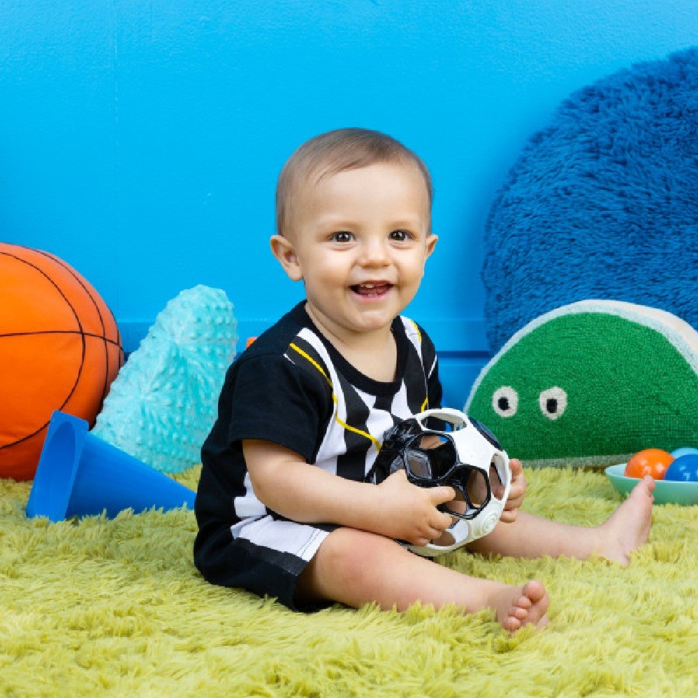 Oball Grippin Goals Rattle Ball Black & White | Rattles | Baby Bunting AU