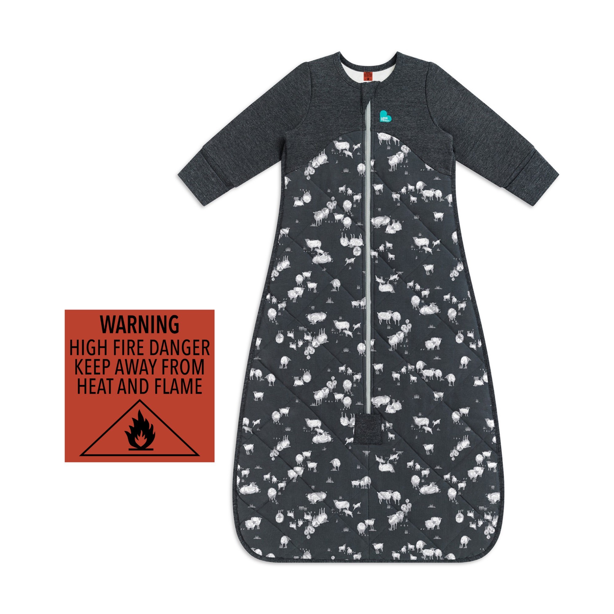 Love To Dream Sleep Bag Cotton & Merino Wool 3.5 Tog Charcoal Size 18 ...