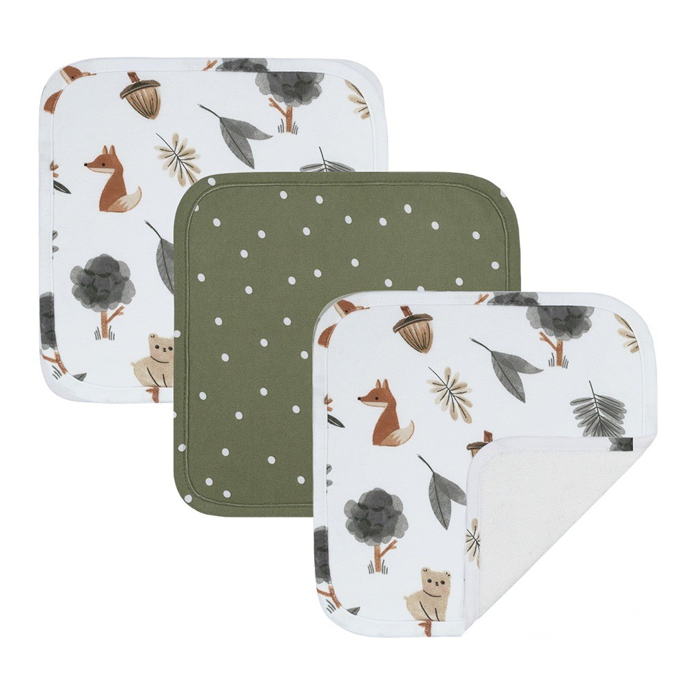 Living Textiles 3 Pack Washcloth Forest Retreat | Face Washers | Baby ...