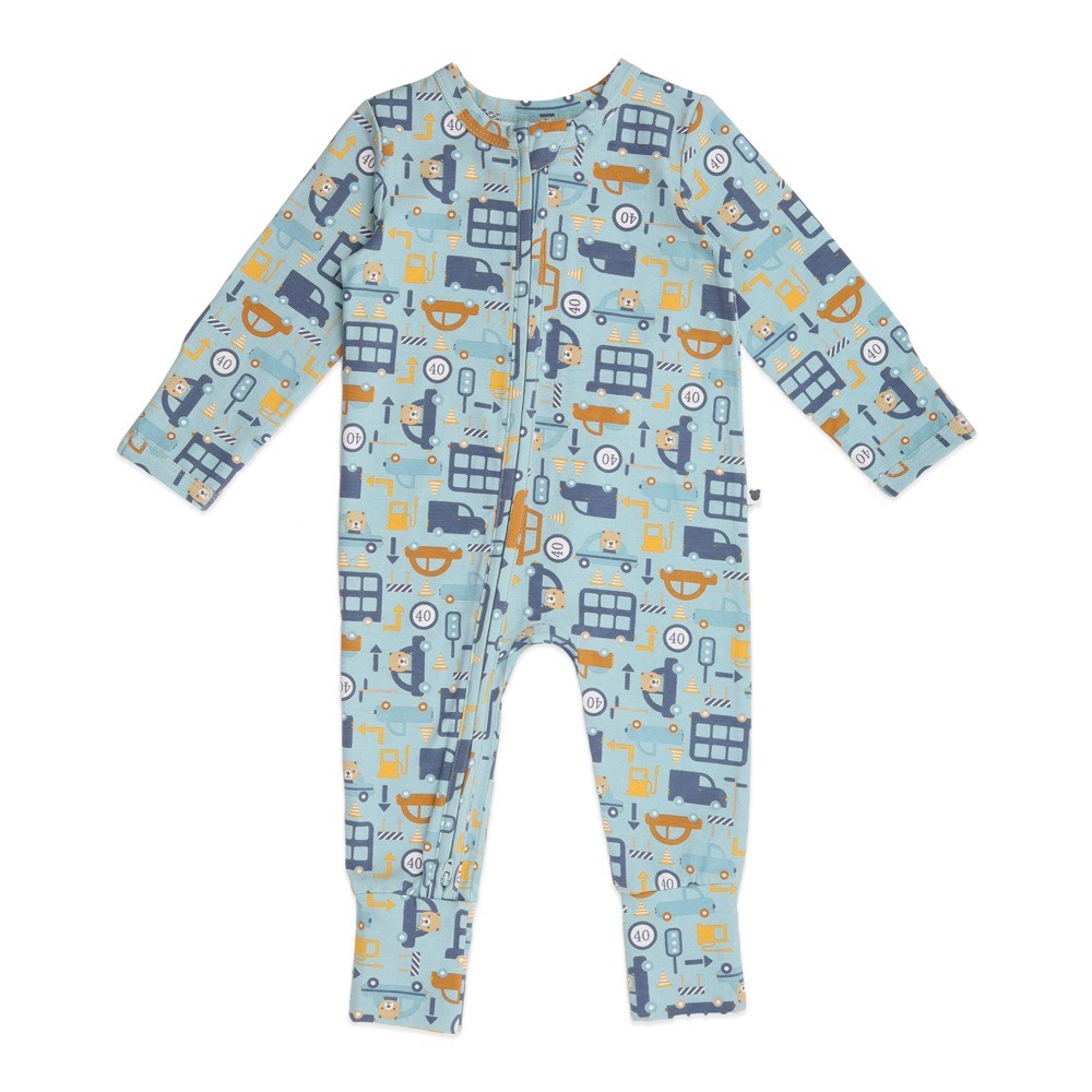 4Baby Zip Coverall Transport Blue | Baby Onesies | Baby Bunting AU
