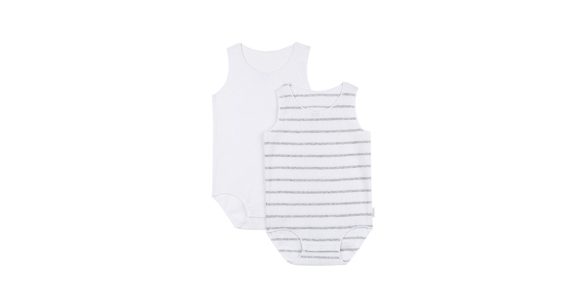 Bonds 2 Pack Singletsuit Grey/White | Baby Bunting AU