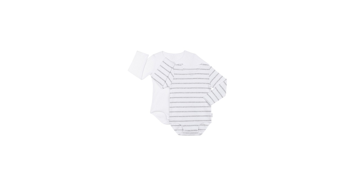 Bonds 2 Pack Bodysuit Long Sleeve Grey/White | Baby Bunting AU