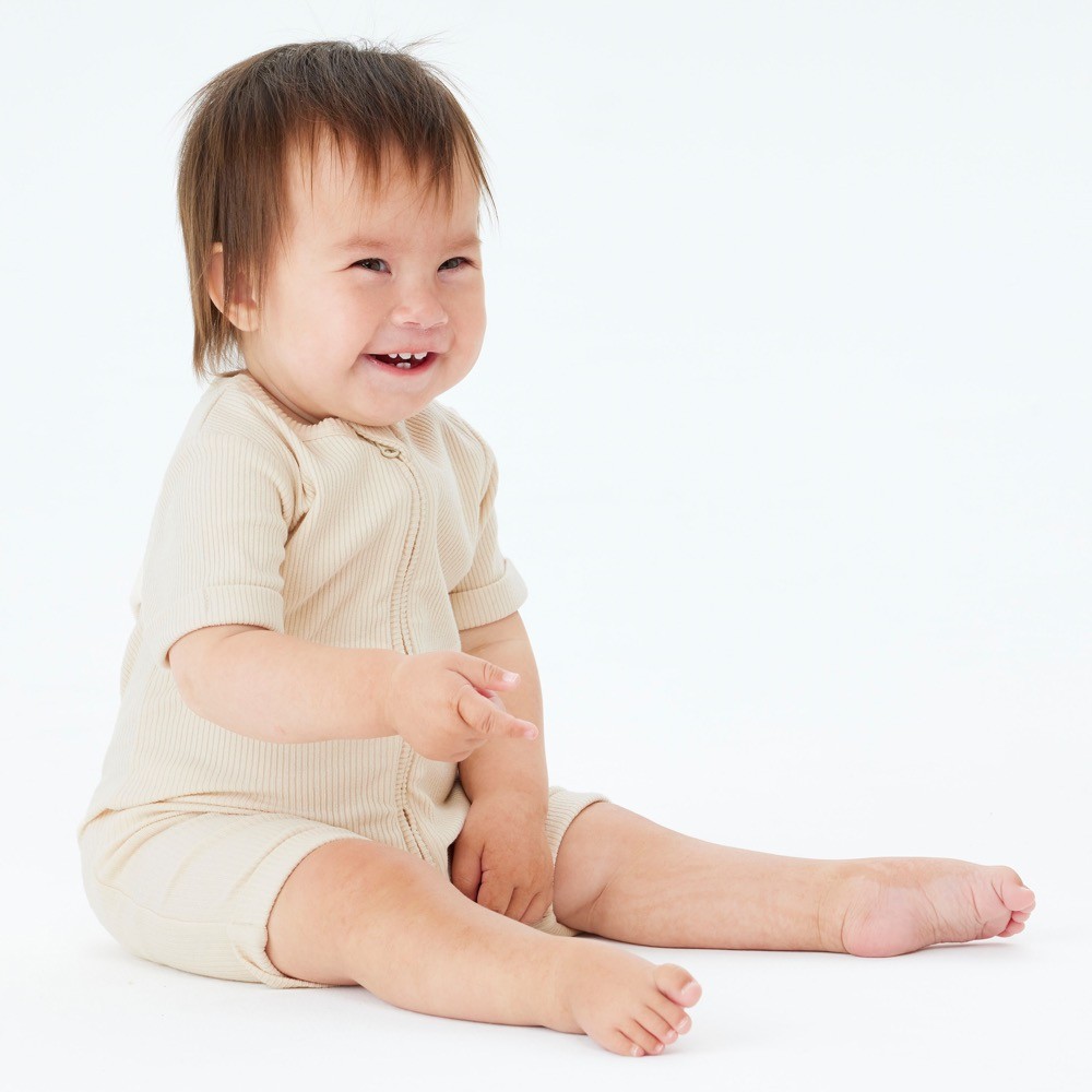 Bilbi Onesie Short Sleeve Ribbed Organics Natural | Bodysuits | Baby ...