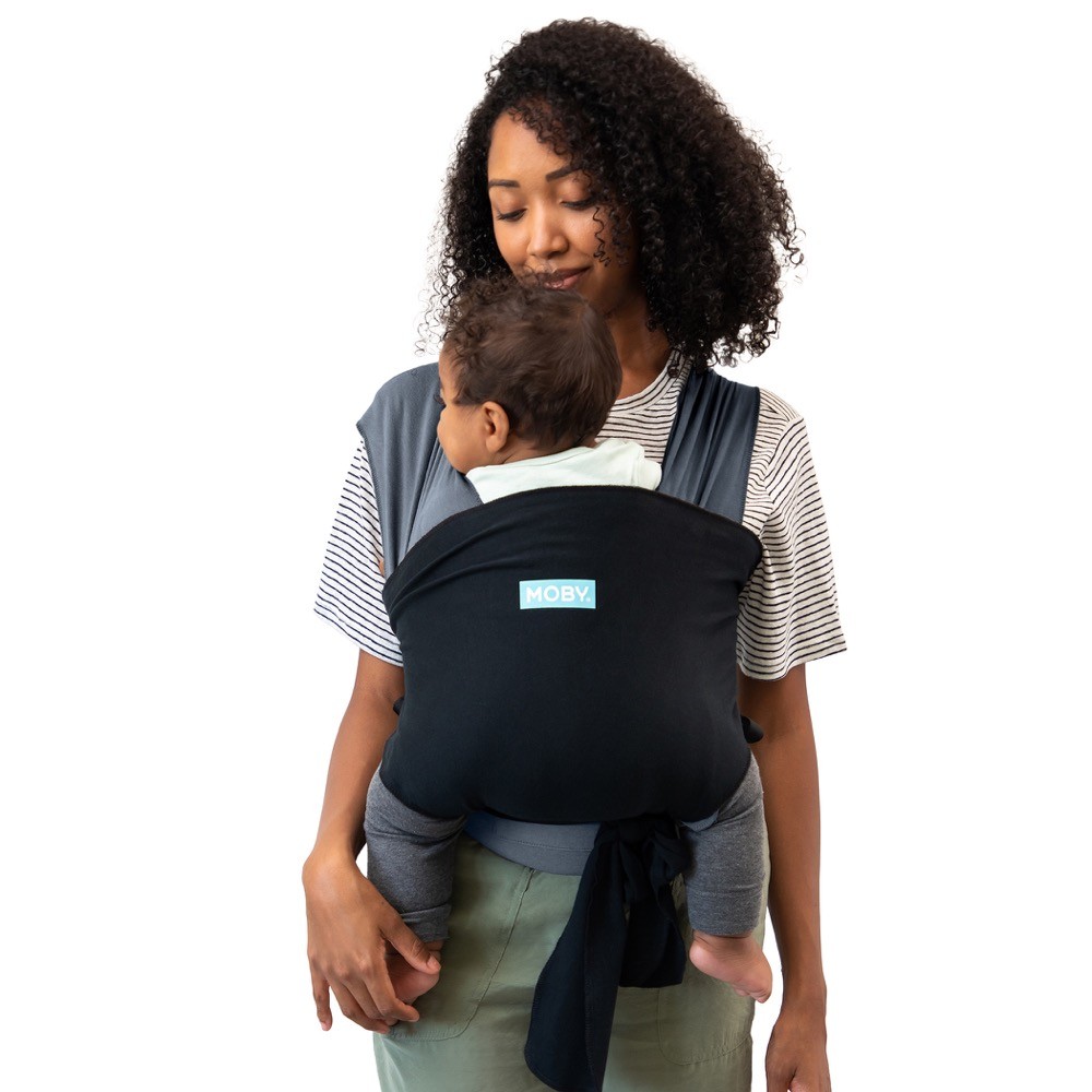 Moby Easy Wrap Carrier Charcoal/ Black | Slings | Baby Bunting AU