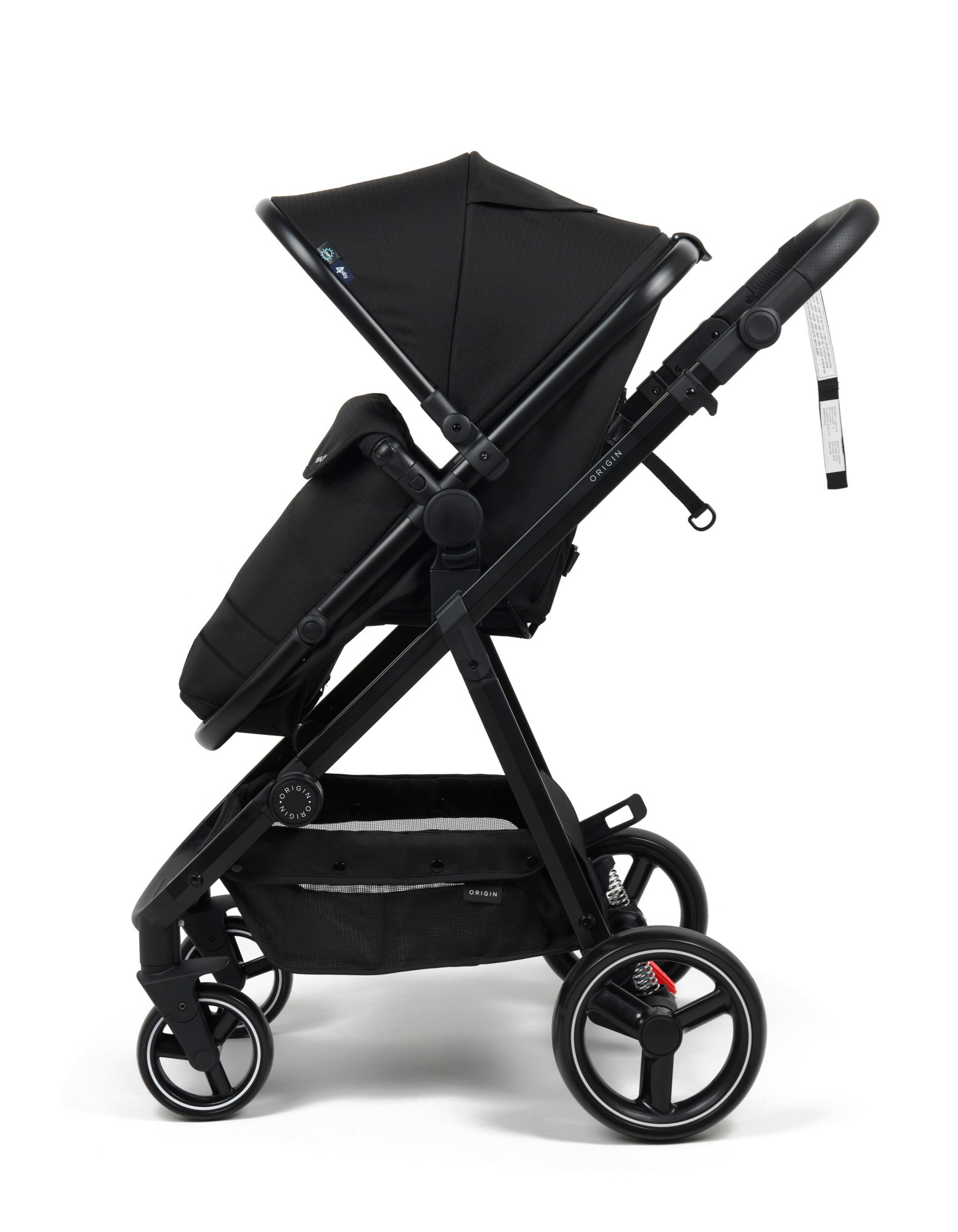 4Baby Origin Stroller Jet Black | 4 Wheel Prams | Baby Bunting AU