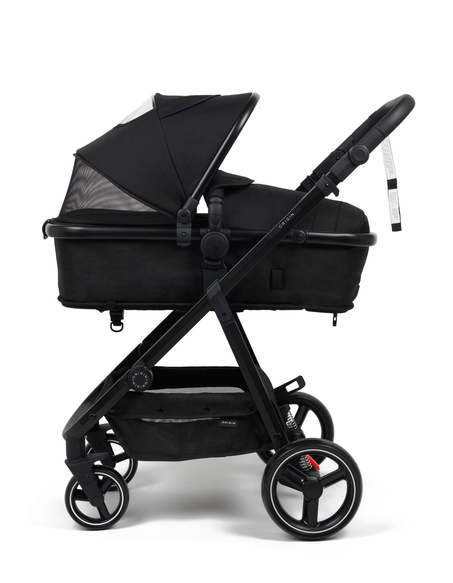 4Baby Origin Stroller Jet Black | 4 Wheel Prams | Baby Bunting AU