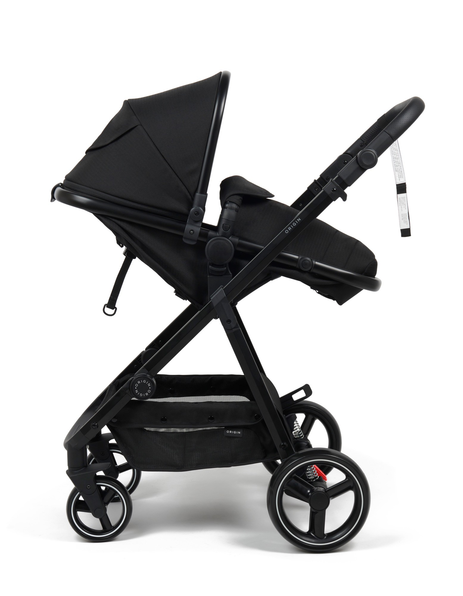 4Baby Origin Stroller Jet Black | 4 Wheel Prams | Baby Bunting AU