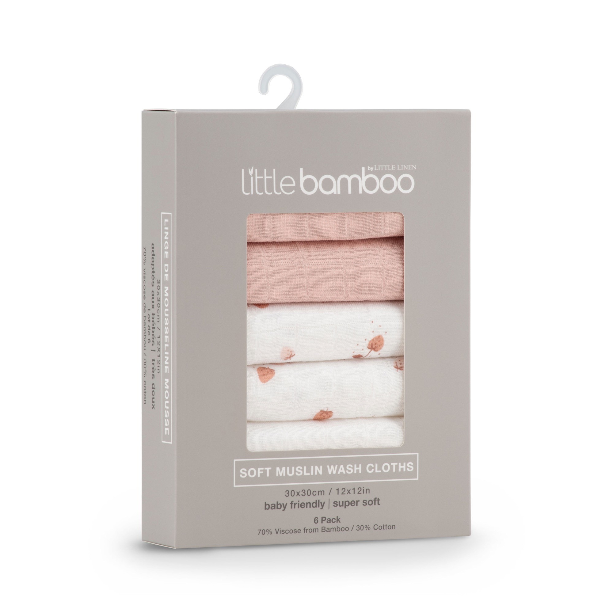 Little Bamboo 6 Pack Washer Muslin Dusty Rose | Face Washers | Baby ...
