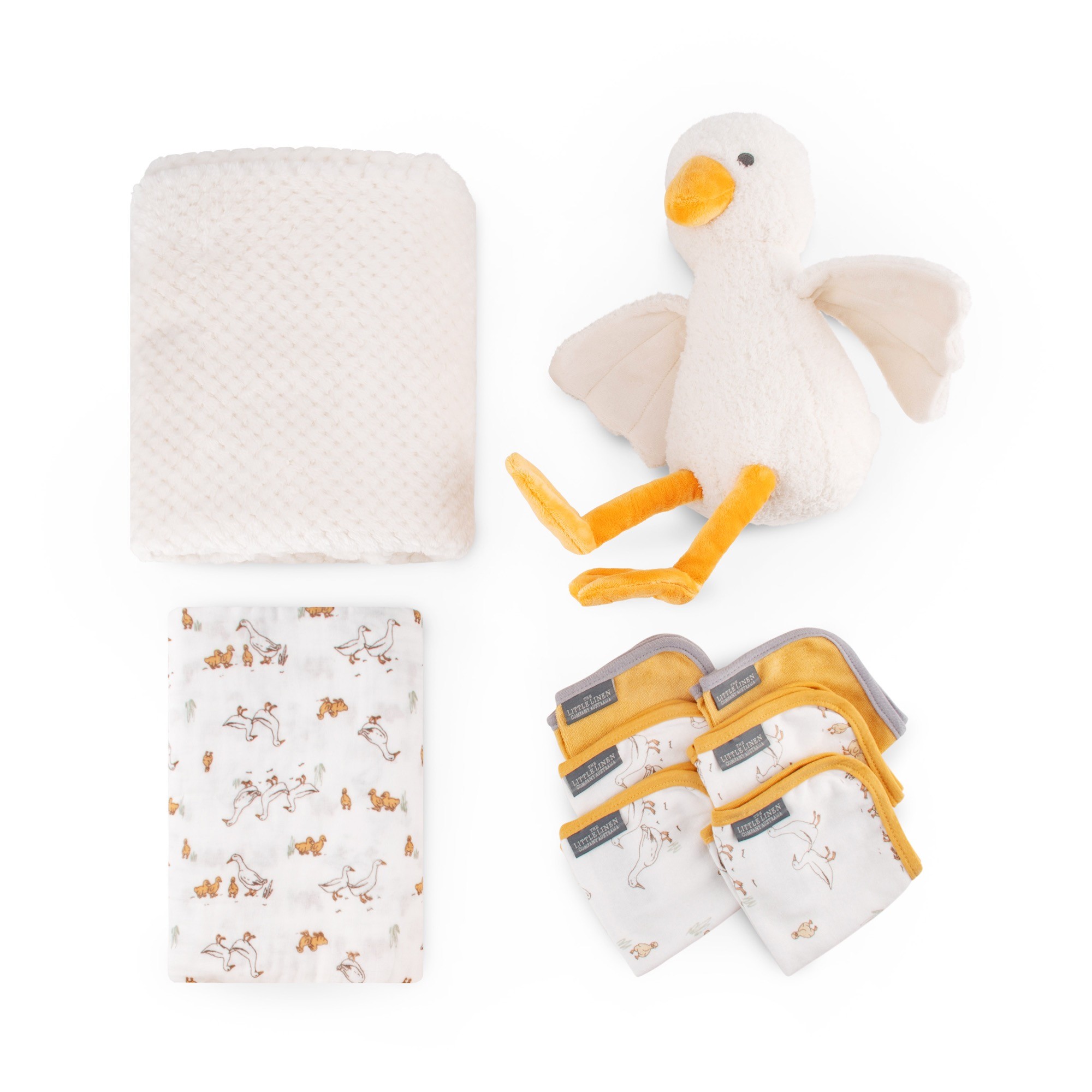 The Little Linen Co. Boxed Gift Set Fuzzy Duck | Baby Bunting AU