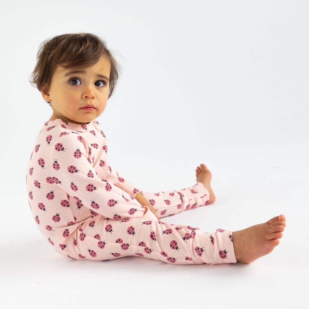 4Baby Zip Coverall Long Sleeve Lady Bug Pink | Baby Onesies | Baby ...