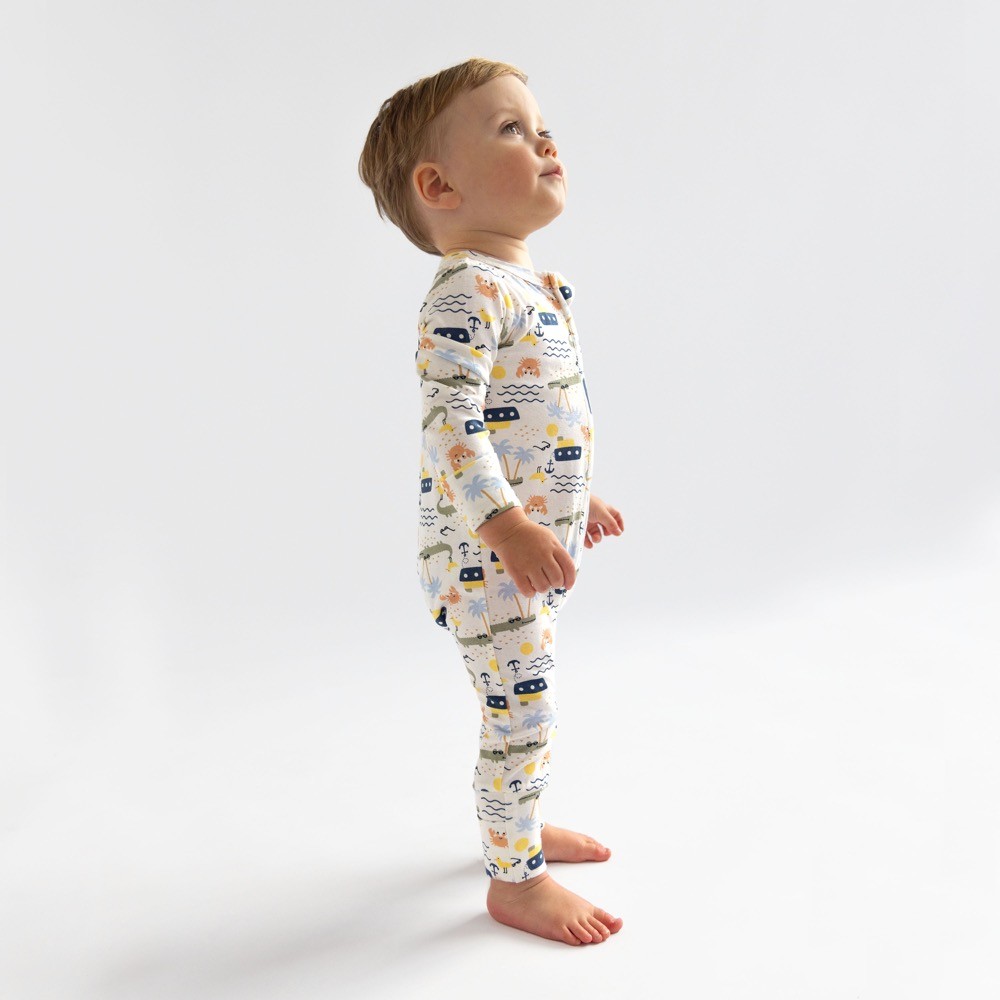 4Baby Zip Coverall Long Sleeve Cast Away Multi | Baby Onesies | Baby ...